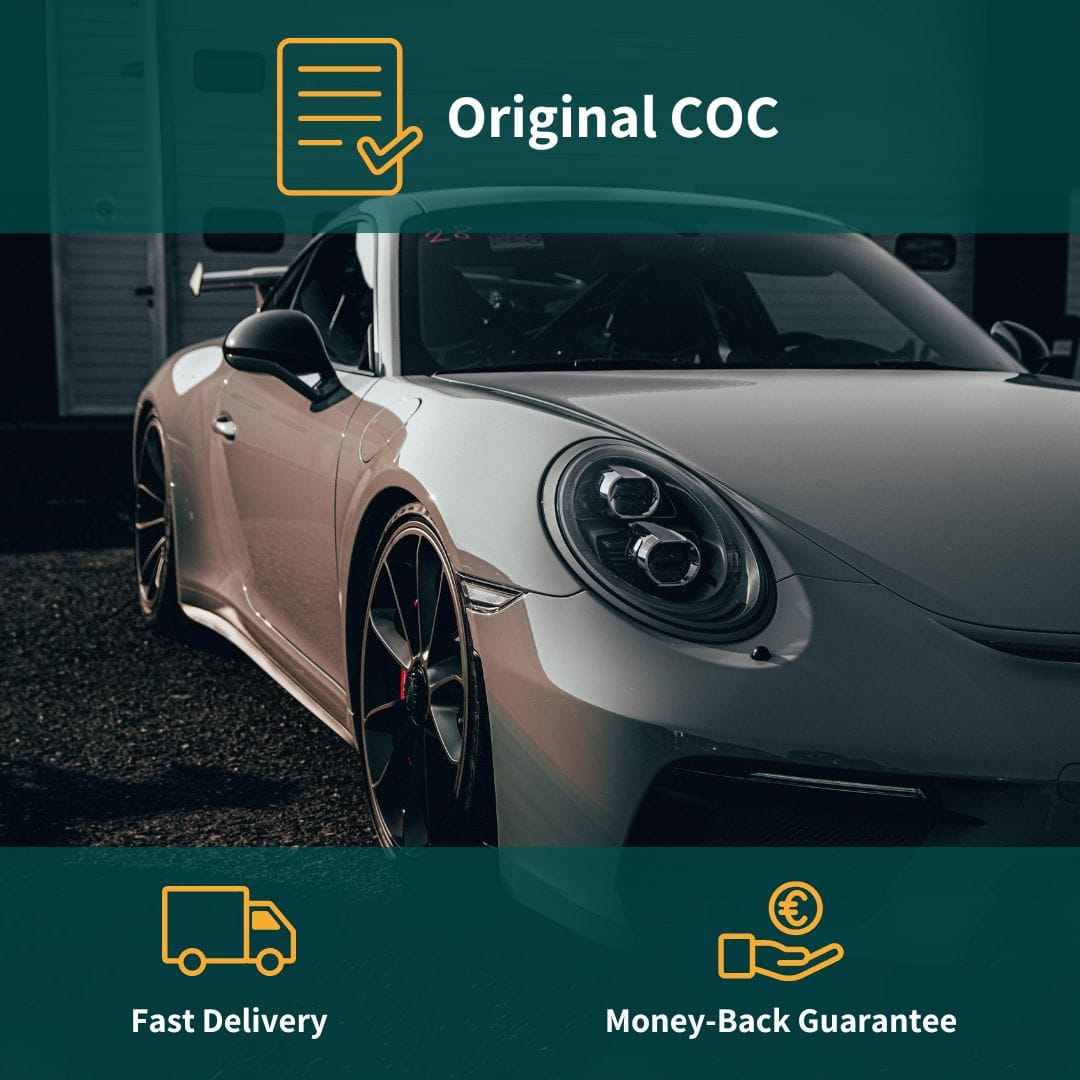 COC papers PORSCHE car Certificate of conformity | Free shipping – COC ...